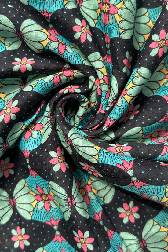 Geometric Fusion in Cotton Mull - Breathable Cotton Fabric – The Print ...