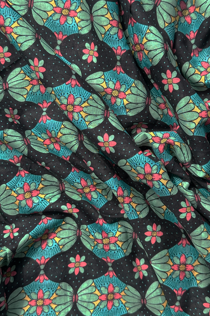 Geometric Fusion in Cotton Mull - Breathable Cotton Fabric – The Print ...